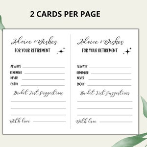 Retirement Advice and Wishes Card, Retirement Party Game Idea, Goodbye ...