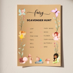 Fairy Birthday Party Scavenger Hunt, Woodland Enchanted Forest Fairy ...