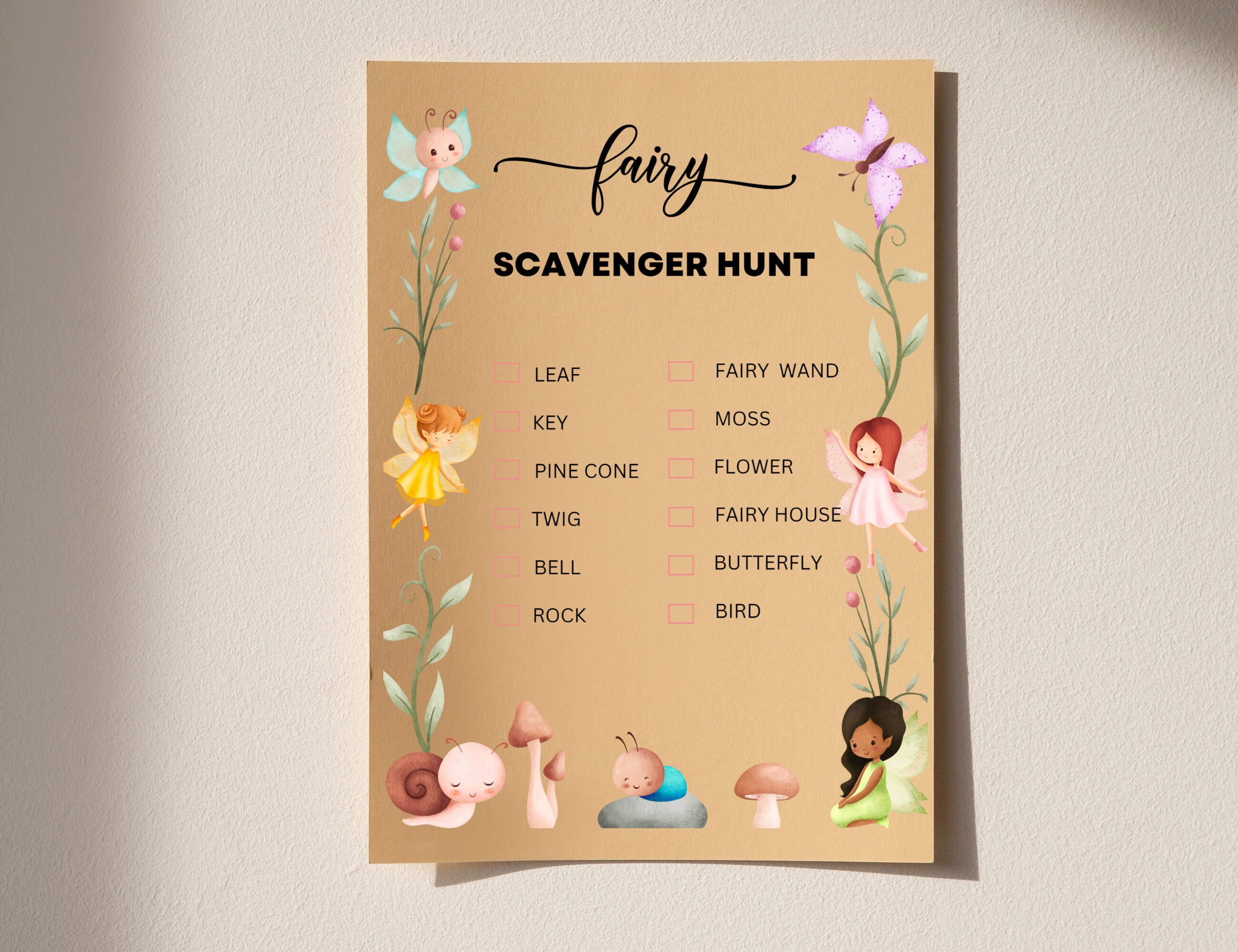Fairy Birthday Party Scavenger Hunt, Woodland Enchanted Forest Fairy ...