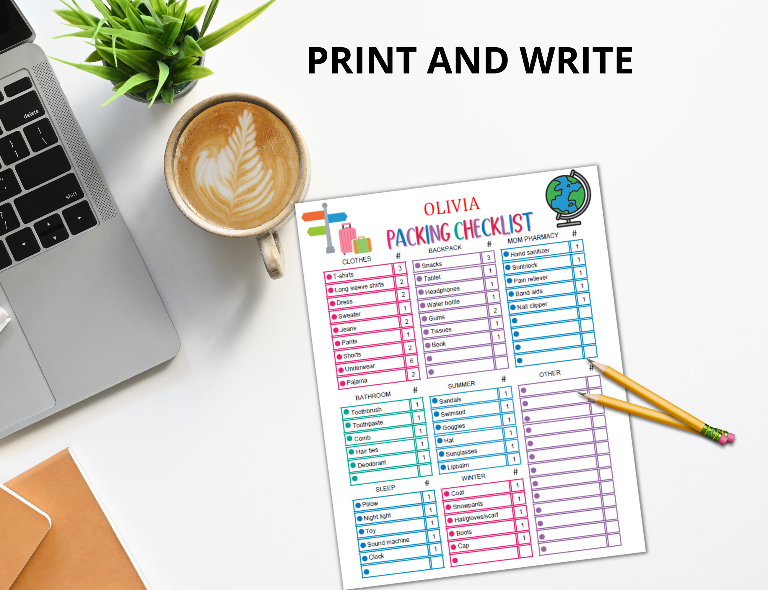 Kids Packing List, Kids Checklist , Vacation Travel Packing List ...