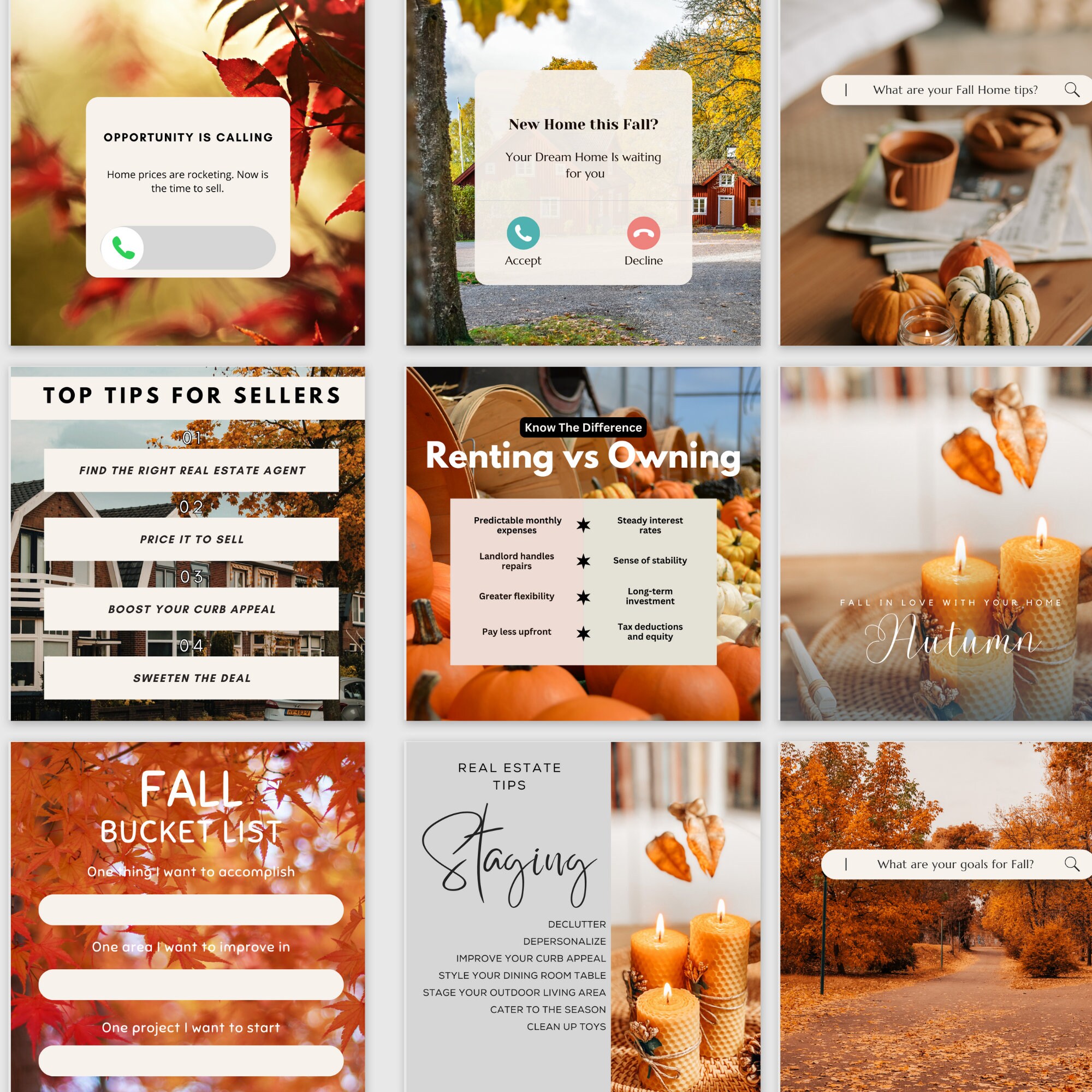 Fall Social Media Post for Realtors Real Estate Fall - Etsy
