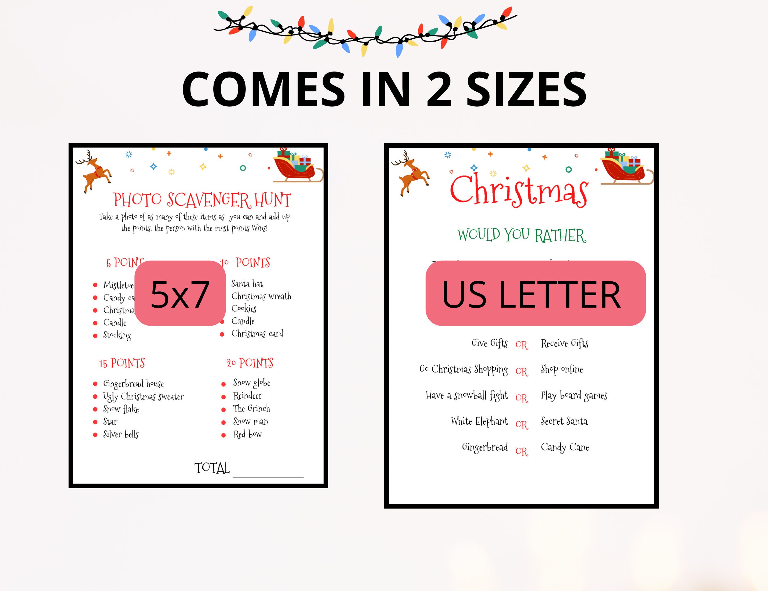 8 Printable Christmas Games Bundle, Office Party Games Printable ...