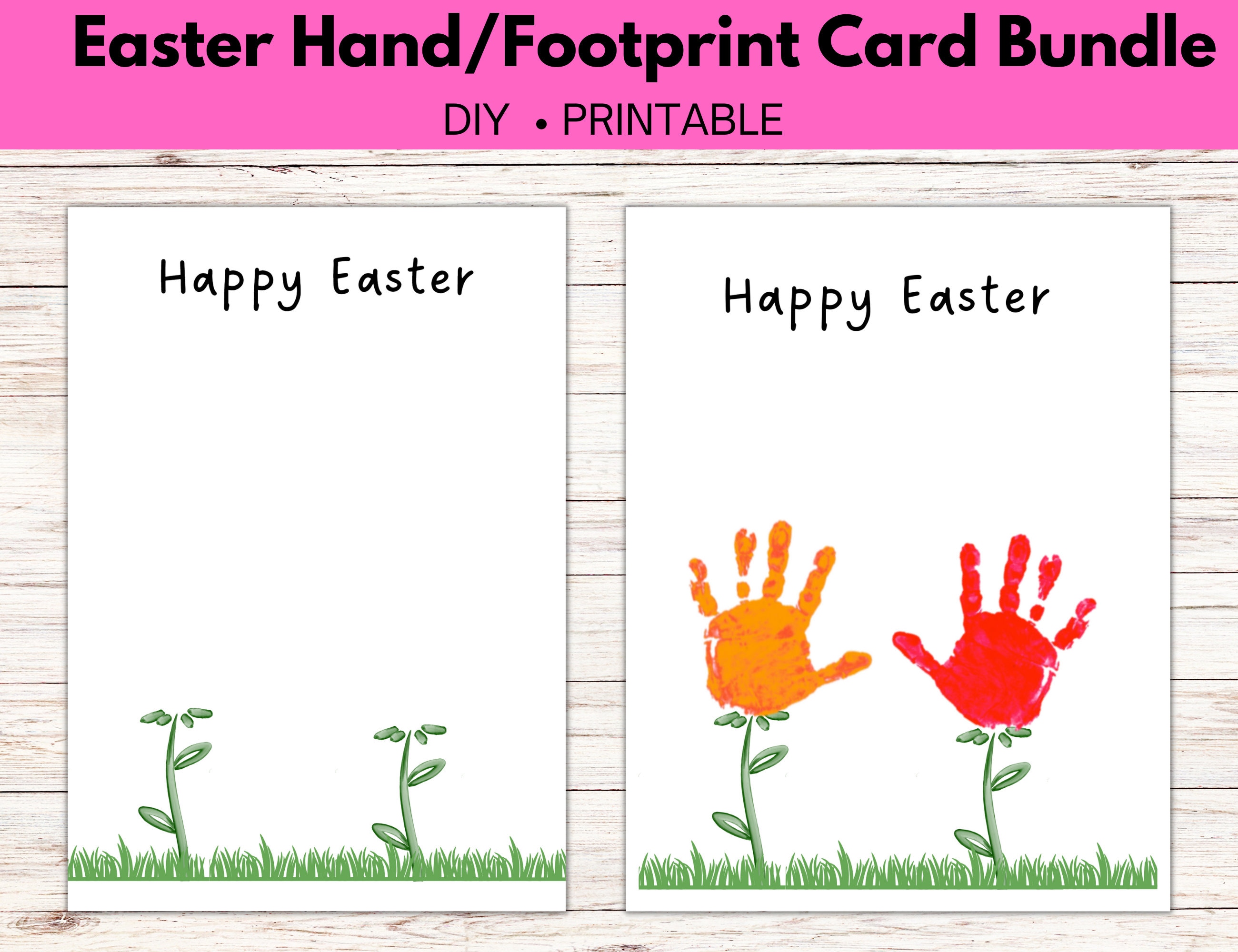 Happy Easter Handprint Footprint Art Craft Bundle ,keepsake Activity ...