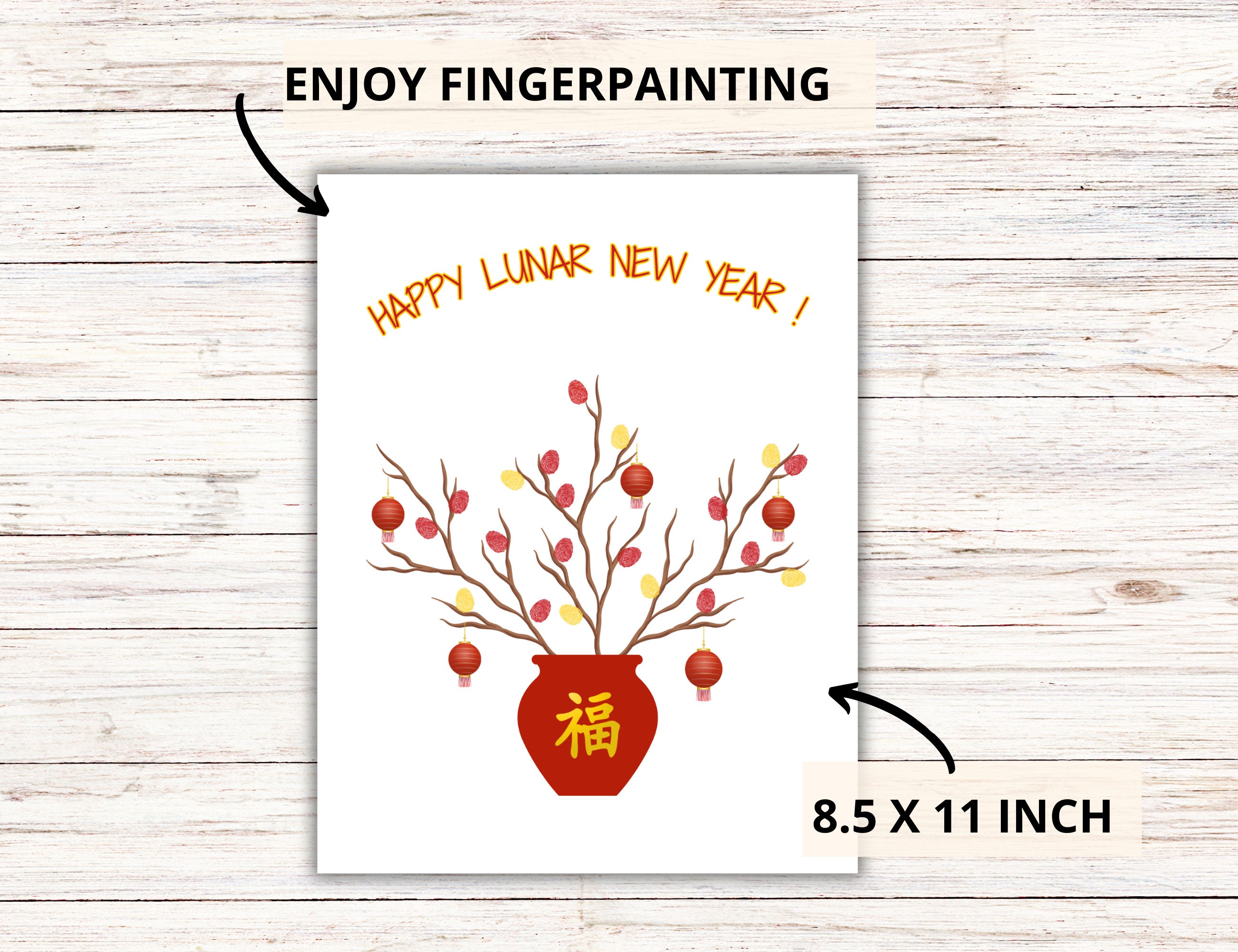 Lunar New Year Fingerprint Art, Thumbprint Art Template, Kids Artwork ...