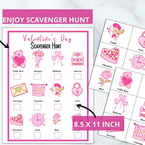 Valentine's Day Scavenger Hunt for Kids, Valentine's Day Treasure Hunt ...