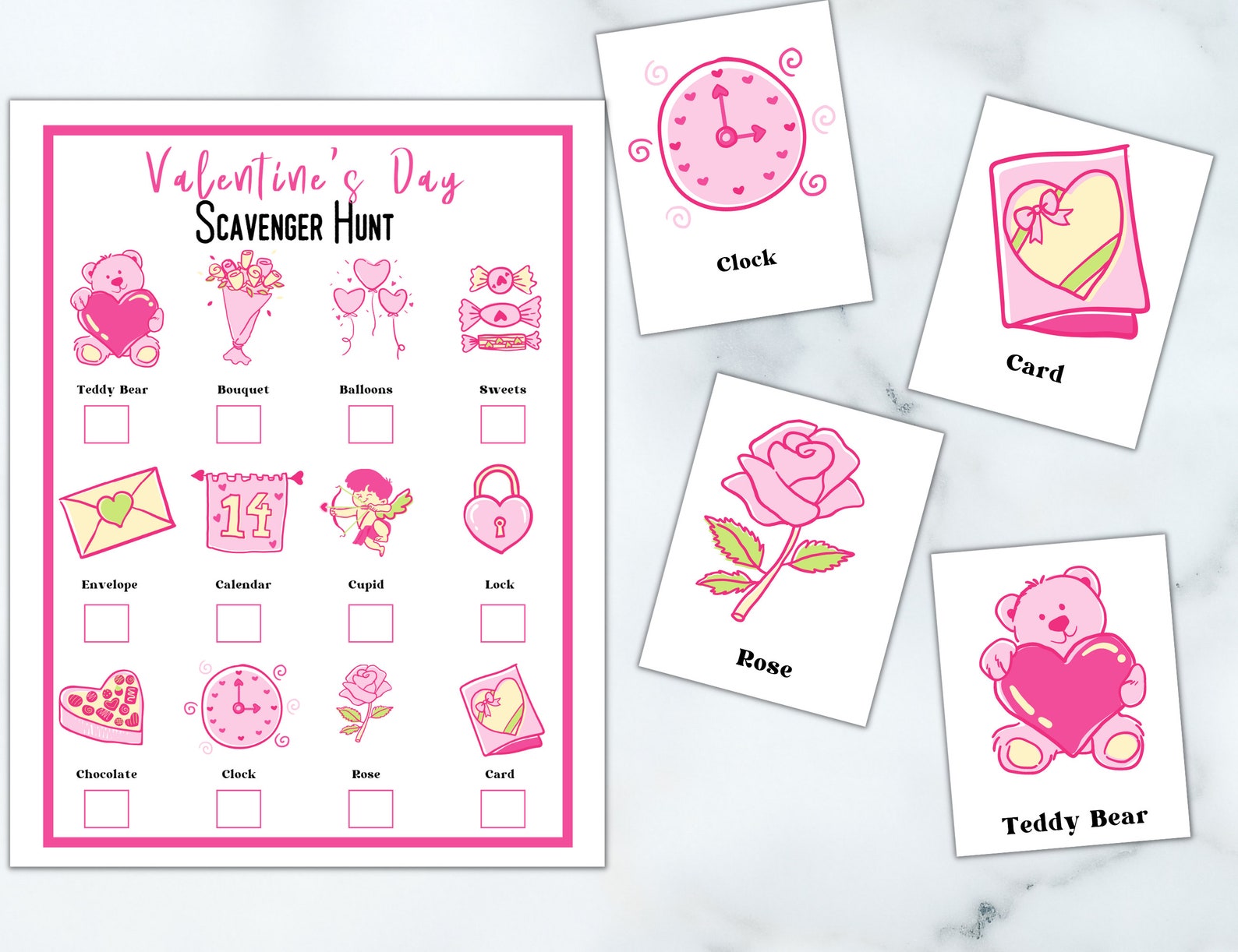 Valentine's Day Scavenger Hunt for Kids, Valentine's Day Treasure Hunt ...