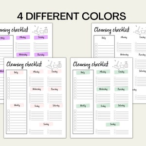 Editable Cleaning Checklist, Zone Cleaning Checklist, Weekly Cleaning ...