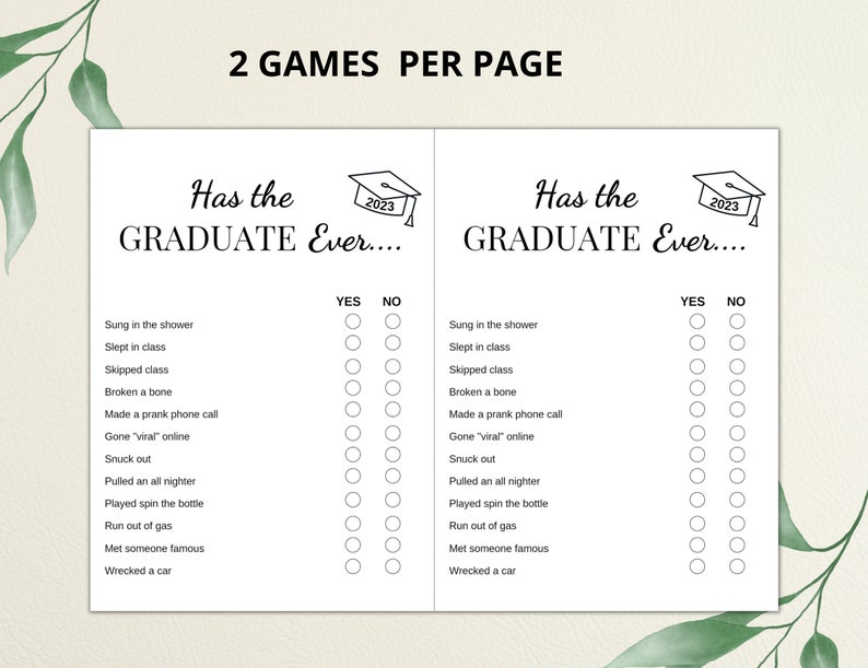Graduation Games Printable, Never Have I Ever Game, Graduation Party ...