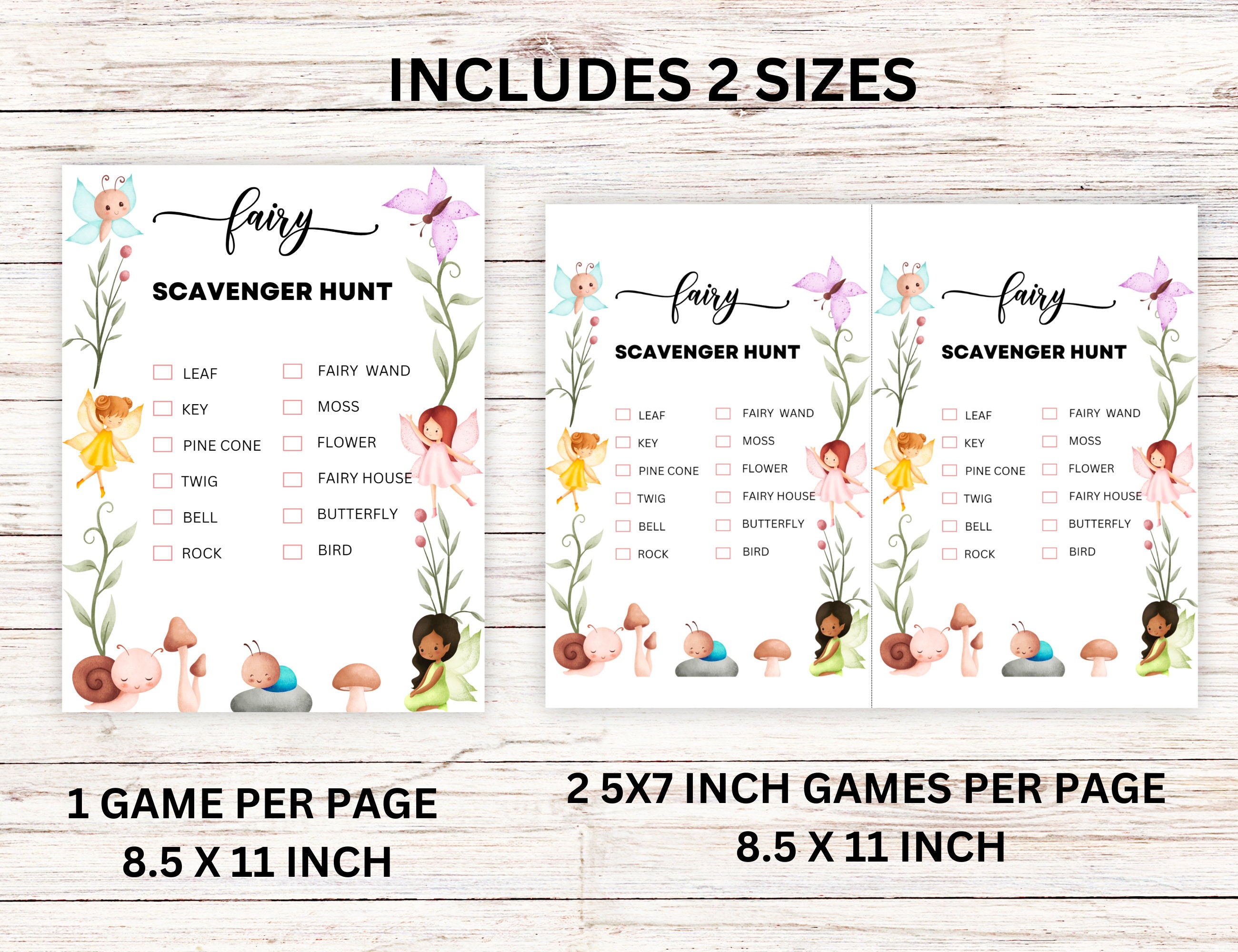 Fairy Birthday Party Scavenger Hunt, Woodland Enchanted Forest Fairy ...