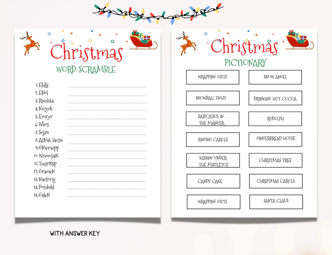 8 Printable Christmas Games Bundle Office Party Games - Etsy Canada