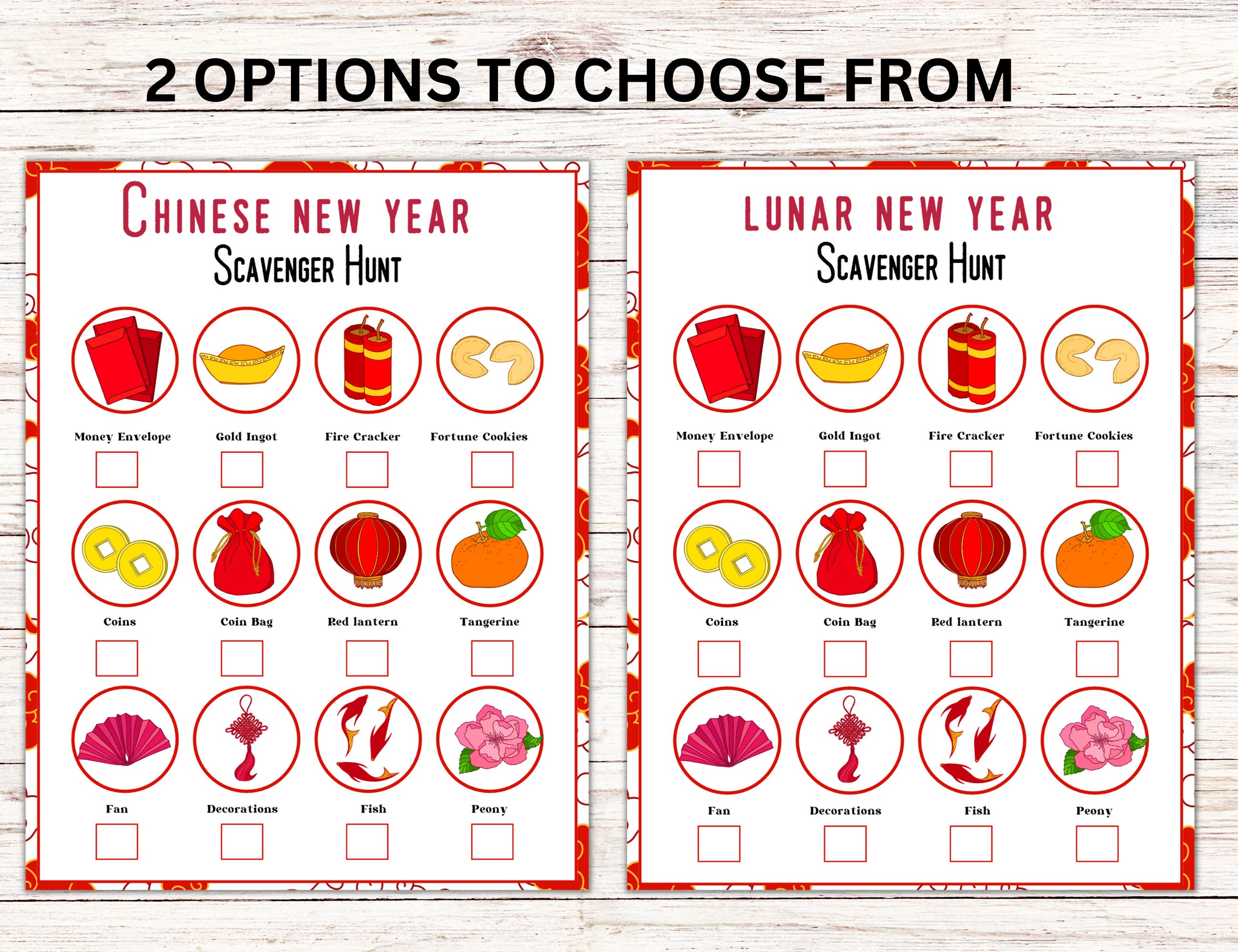 Chinese New Year Scavenger Hunt for Kids, Lunar New Year Scavenger Hunt ...