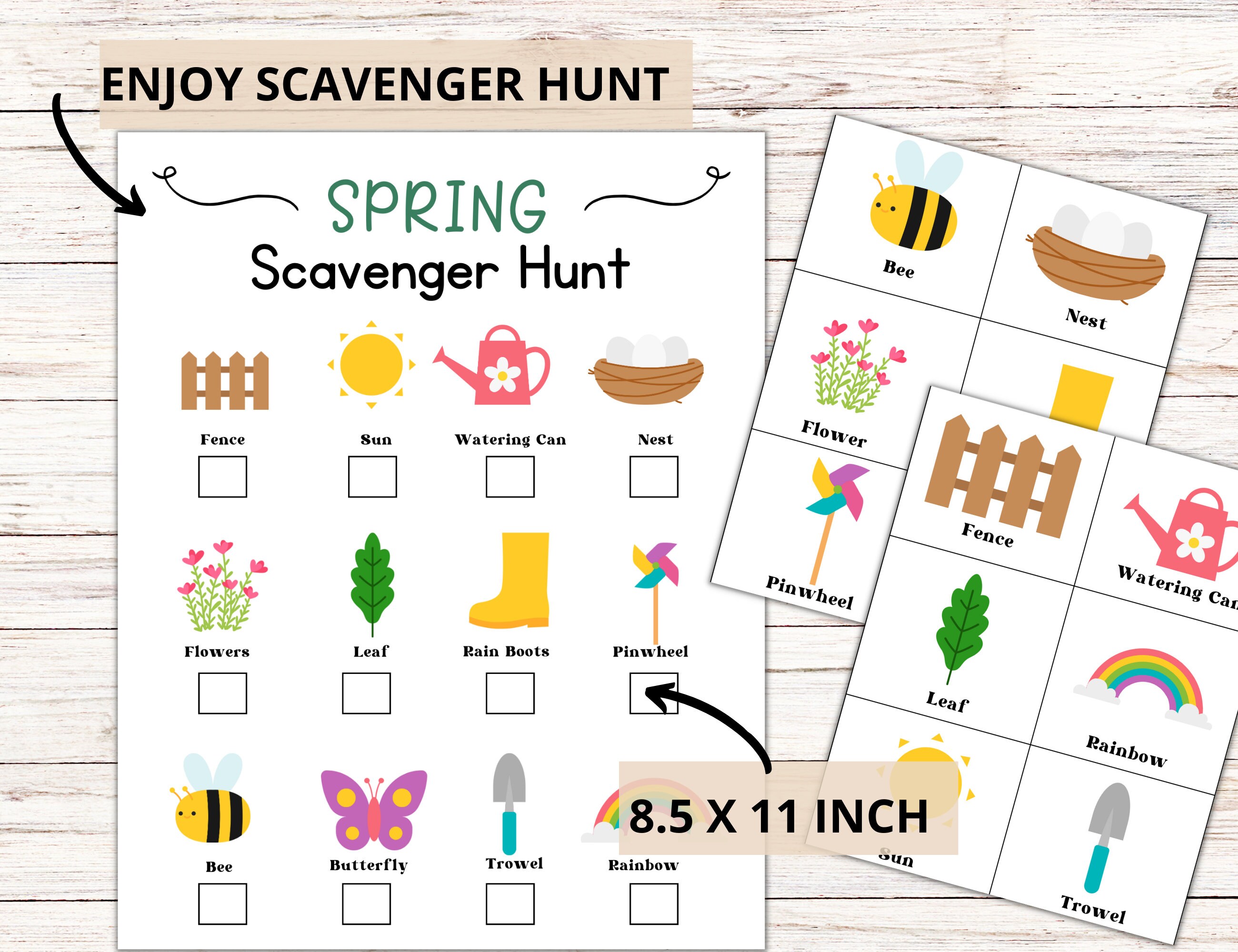 Spring Outdoor Scavenger Hunt for Kids, Treasure Hunt for Kids, Outdoor ...