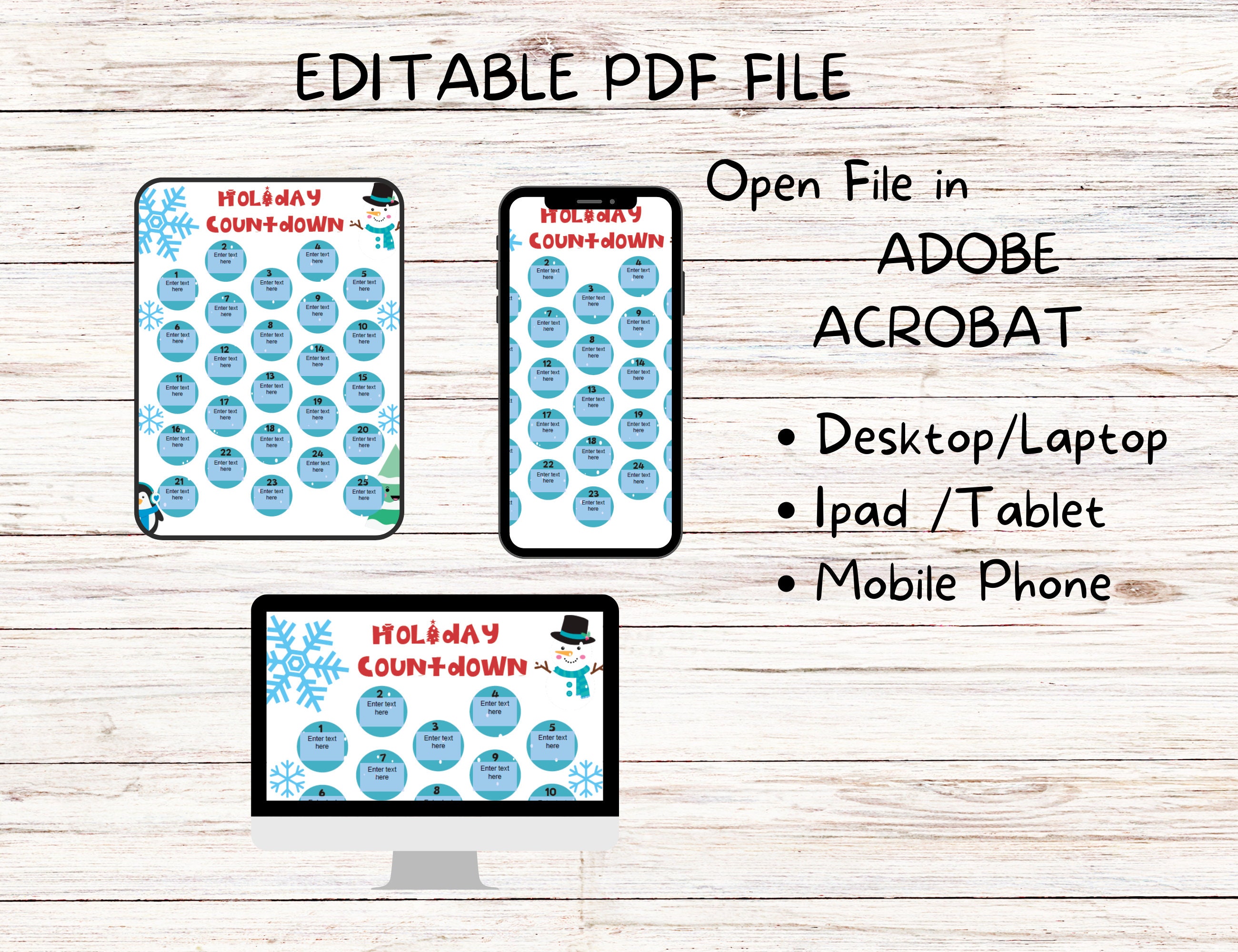 Christmas Countdown Printable, Printable Advent Activities, Advent ...