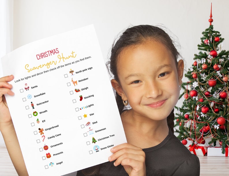 Christmas Scavenger Hunt Printable, Christmas Games for Family ,holiday ...