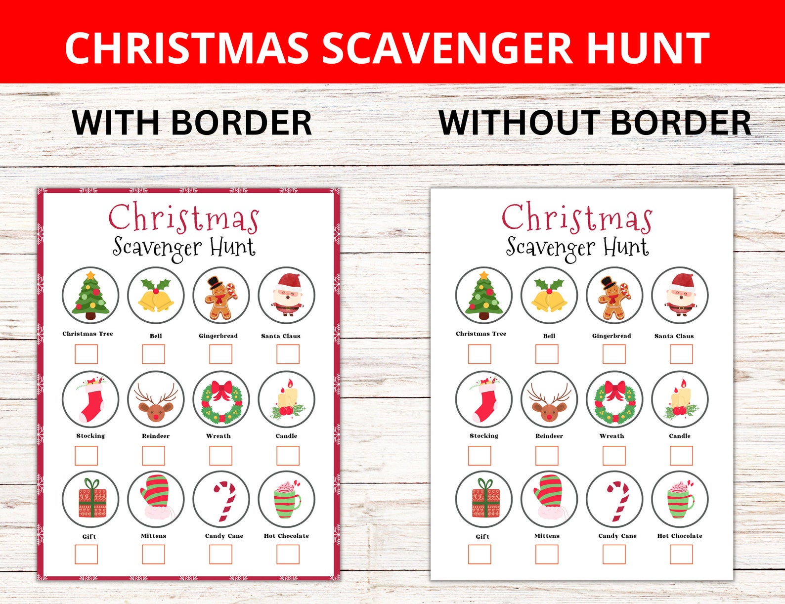 Christmas Scavenger Hunt Printable, Christmas Treasure Hunt for Kids ...