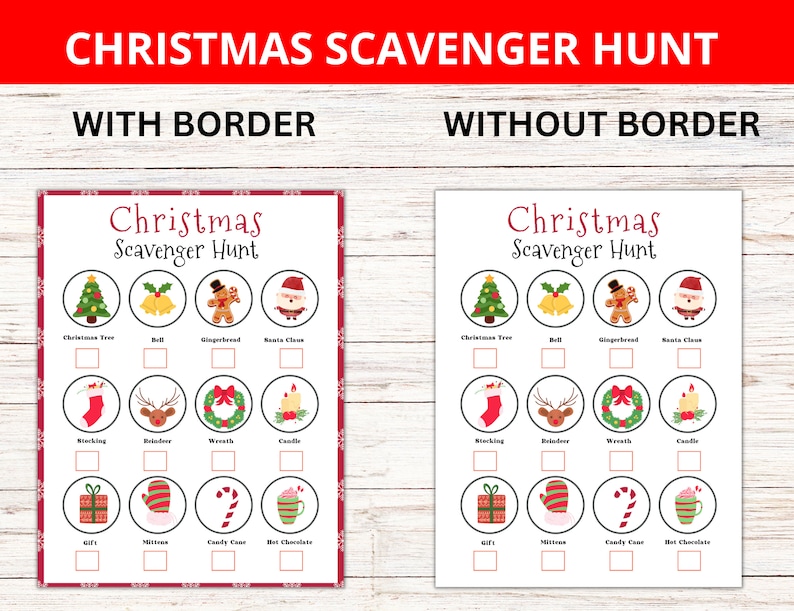 Christmas Scavenger Hunt Printable, Christmas Treasure Hunt for Kids ...