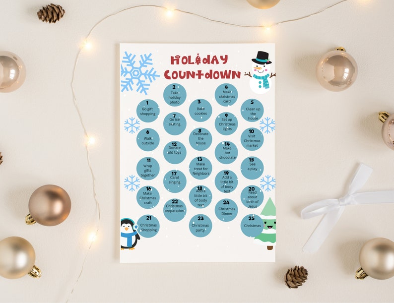 Christmas Countdown Printable, Printable Advent Activities, Advent ...