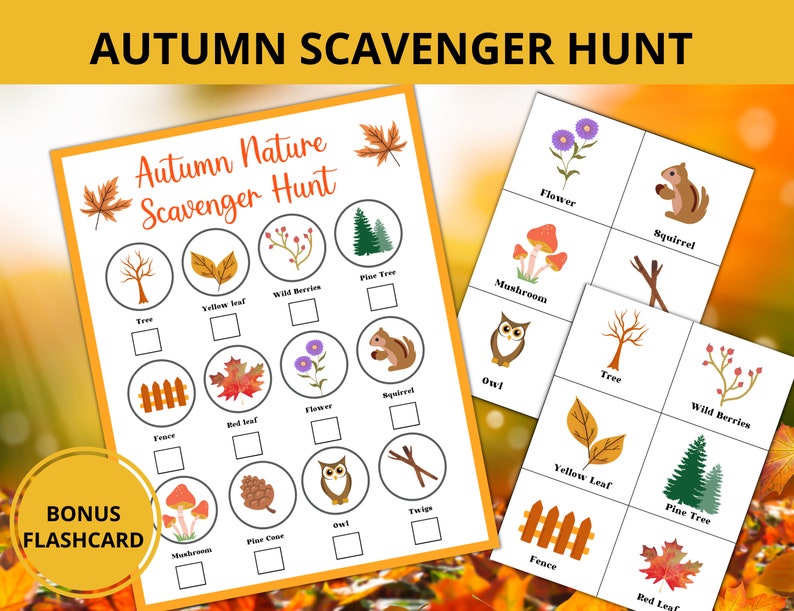 Fall Scavenger Hunt for Kids, Autumn Scavenger Hunt, Nature Walks ...
