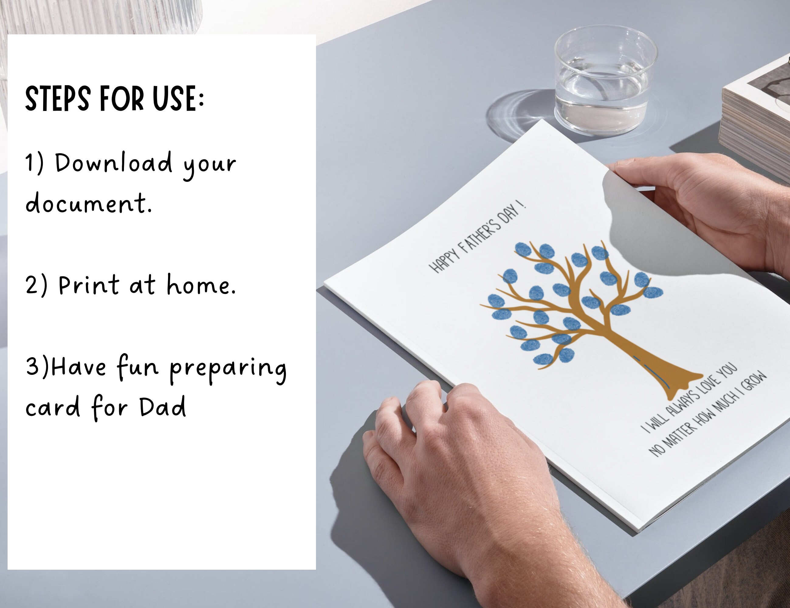 Father's Day Fingerprint Art, Thumbprint Art Template, Fingerprint Tree ...