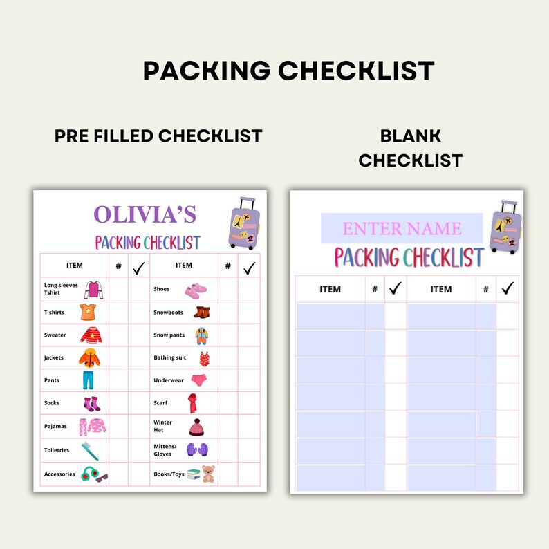 Winter Kids Packing List, Kids Checklist, Vacation Travel Packing List ...