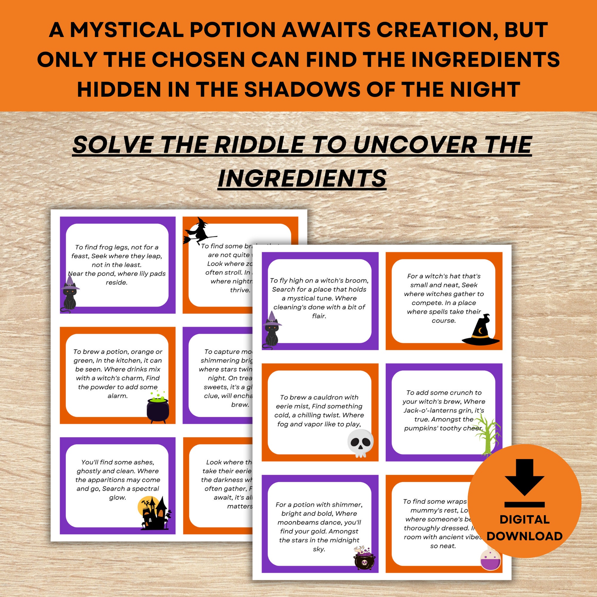 Halloween Scavenger Hunt, Treasure Hunt, Halloween Game for Teens ...
