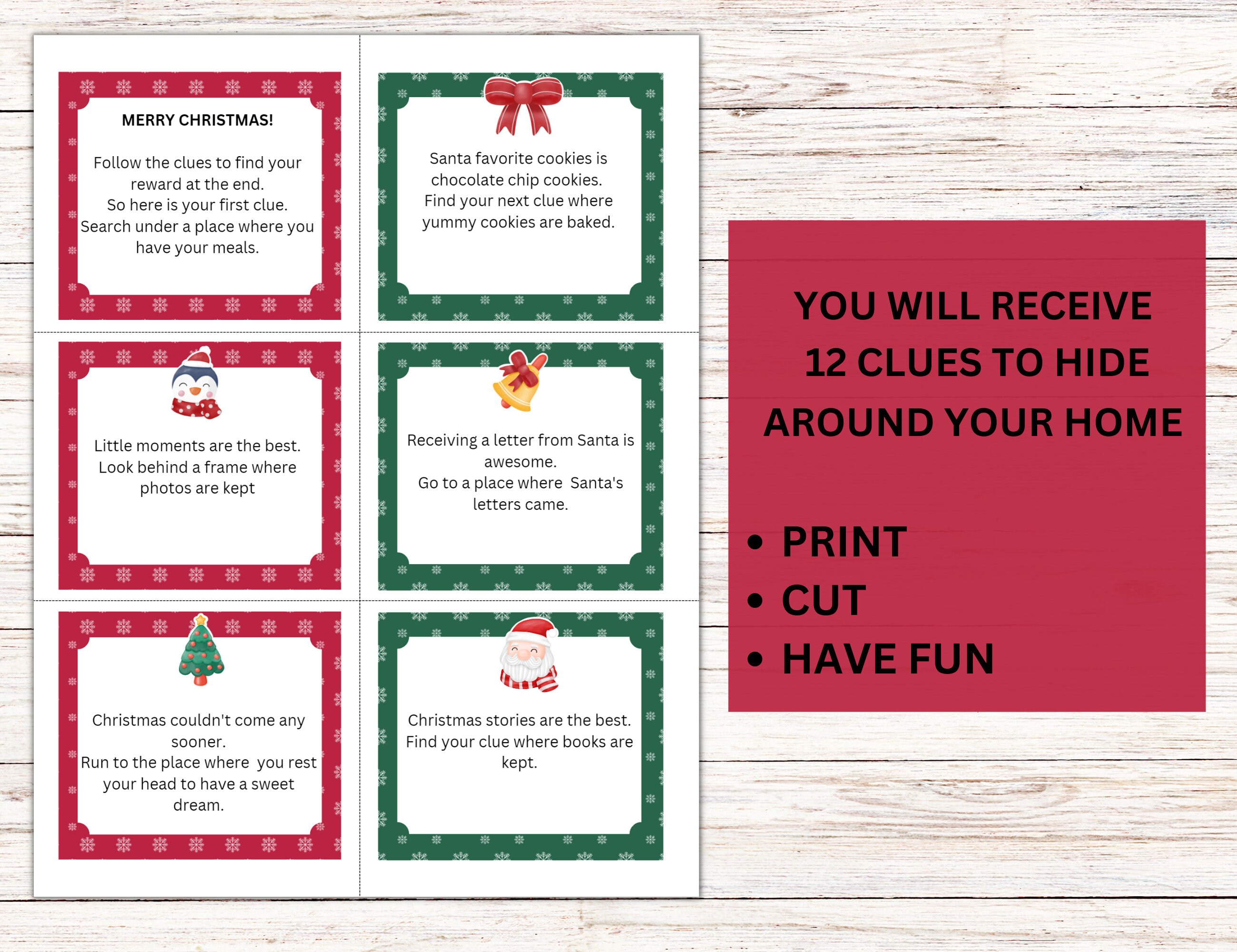 Christmas Scavenger Hunt for Kids, Christmas Printable Games for Kids ...