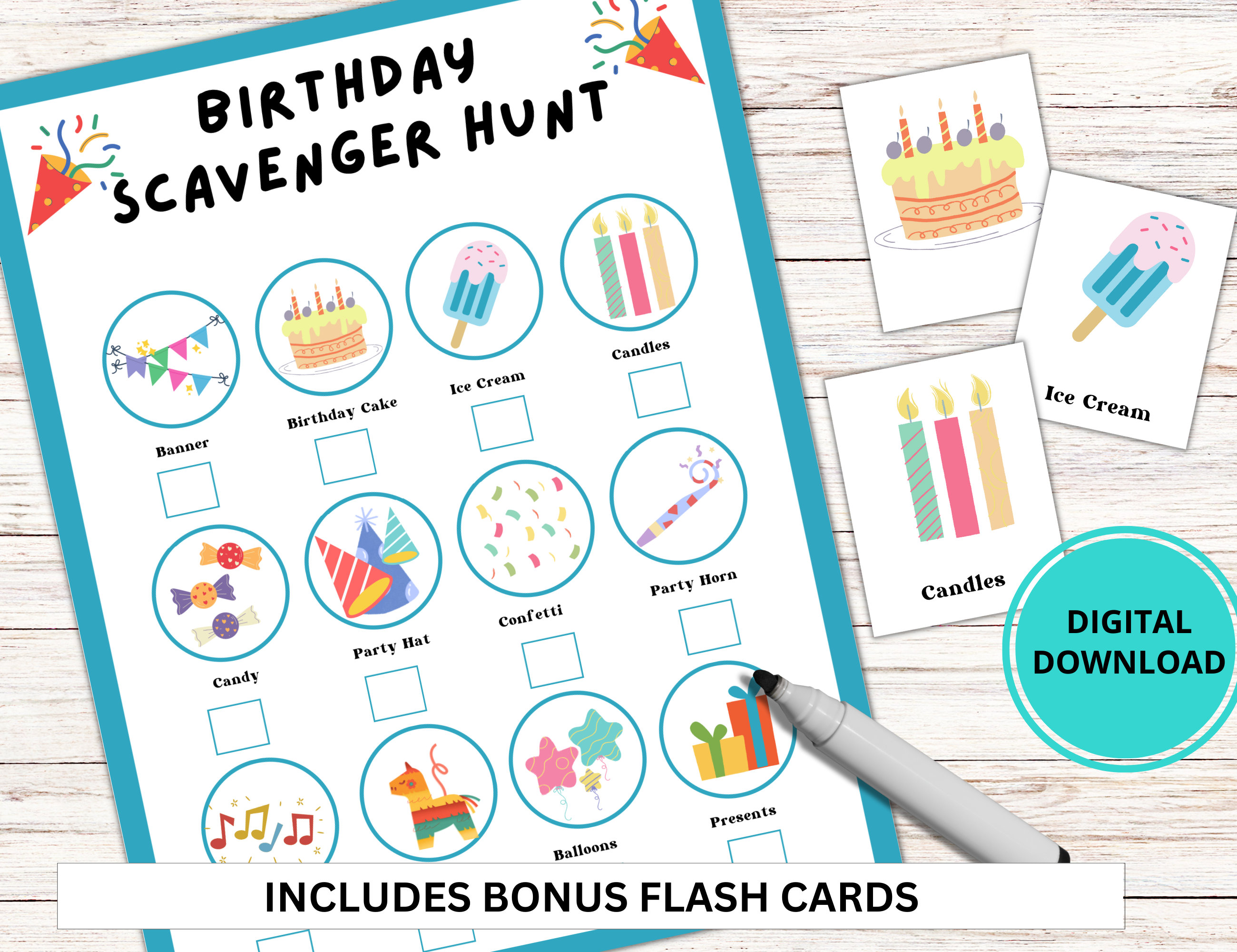 Birthday Scavenger Hunt for Kids, Birthday Treasure Hunt, Birthday ...