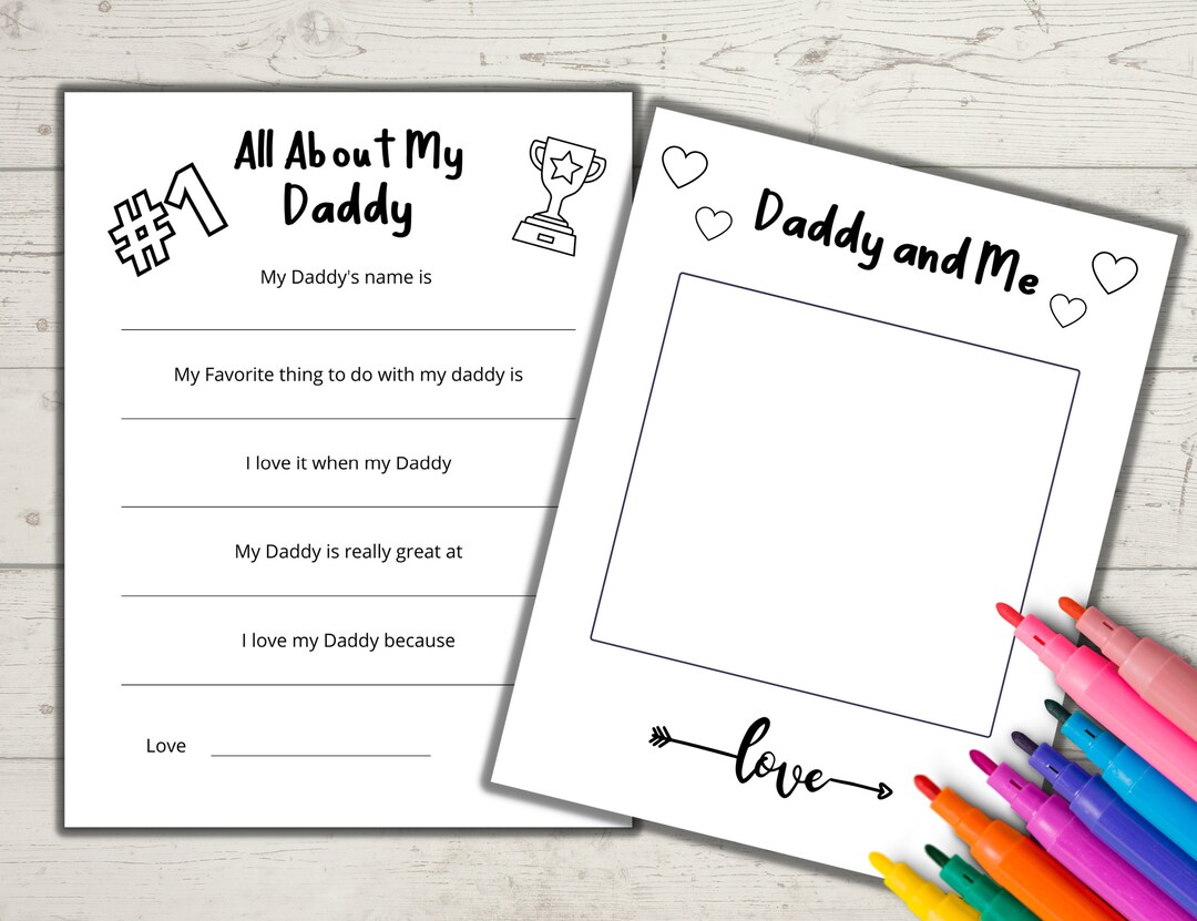All About My Dad Questionnaire, Fathers Day Card, Coloring Pages, Fill ...