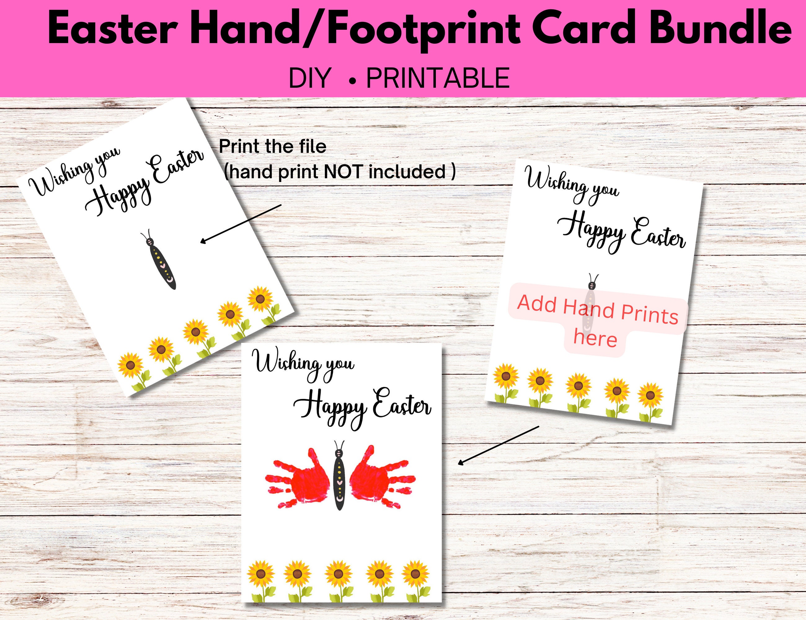 Happy Easter Handprint Footprint Art Craft Bundle ,keepsake Activity ...