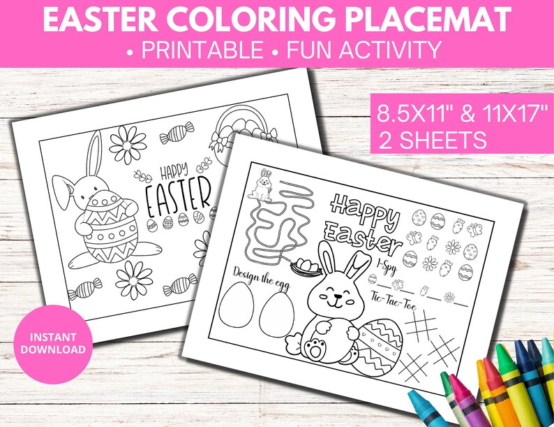 Easter Activity Sheets for Kids, Printable Placemat, Family Activities ...
