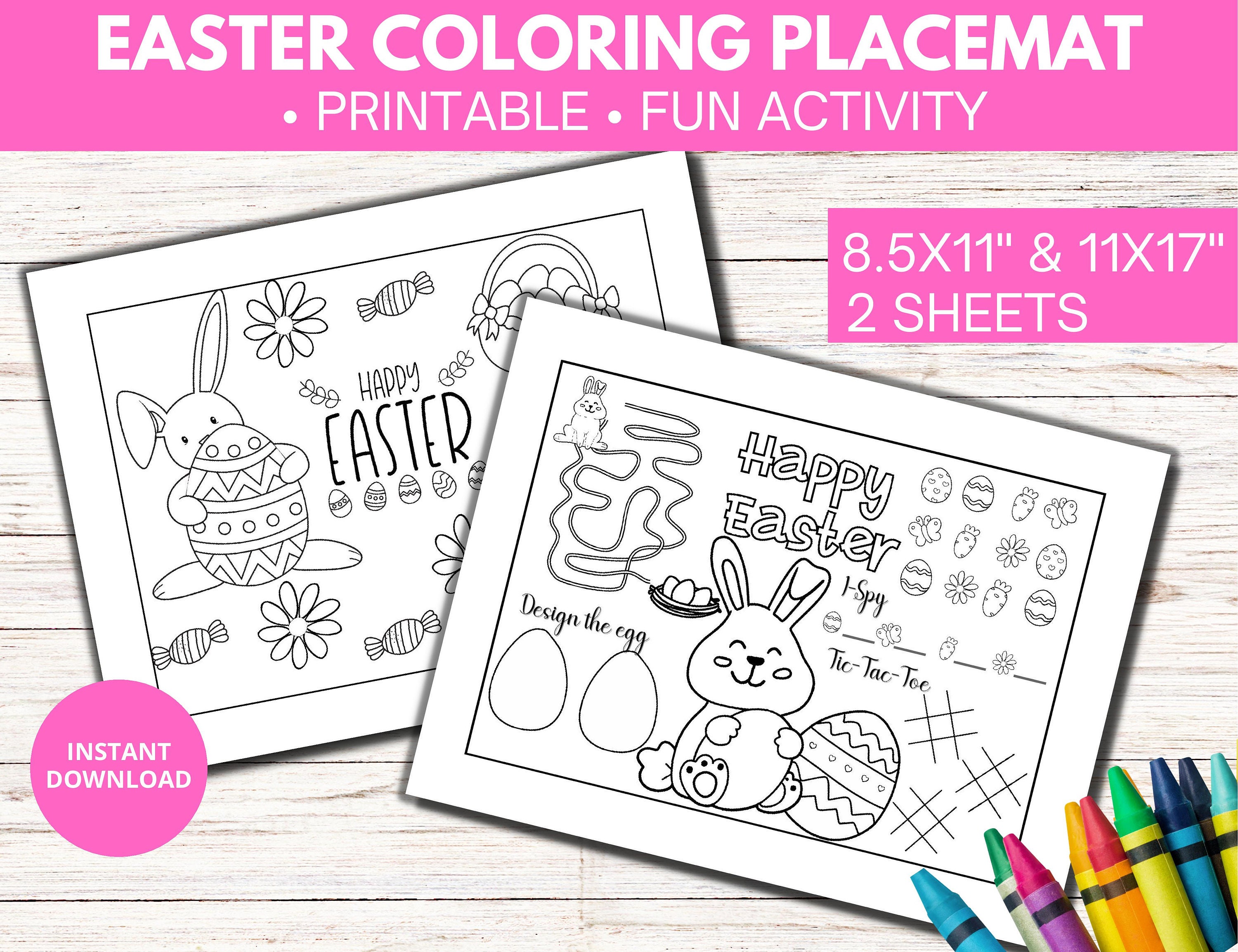 Easter Activity Sheets for Kids, Printable Placemat, Family Activities ...