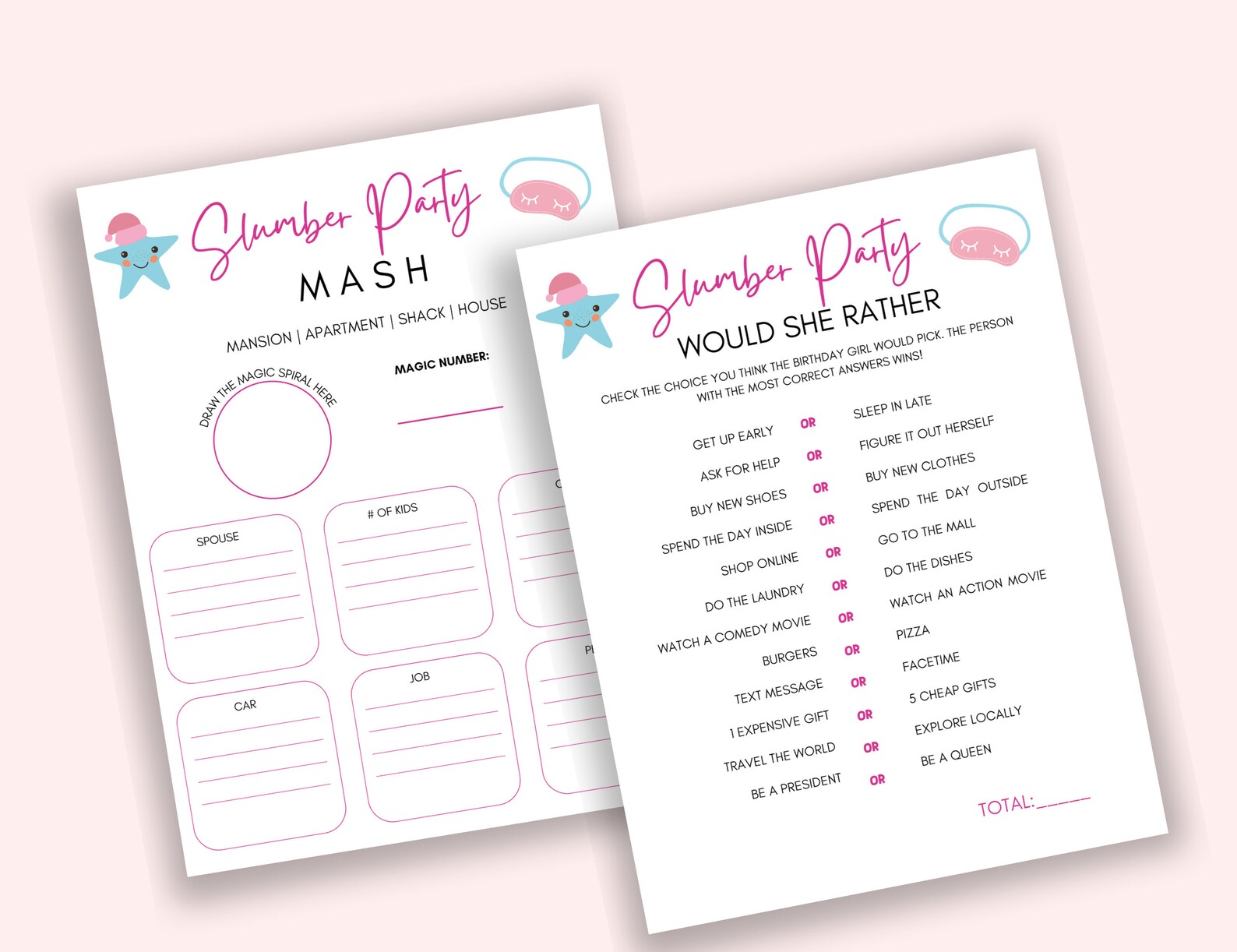 Slumber Party Games Bundle, Sleepover Party Games, Birthday Party Games ...