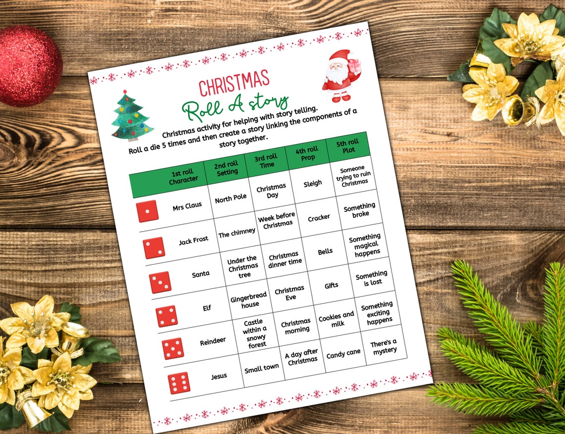 Roll A Christmas Story Game Printable Roll A Christmas Story - Etsy Canada
