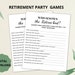 Retirement Party Games Printable, Who Knows the Retiree the Best Game ...