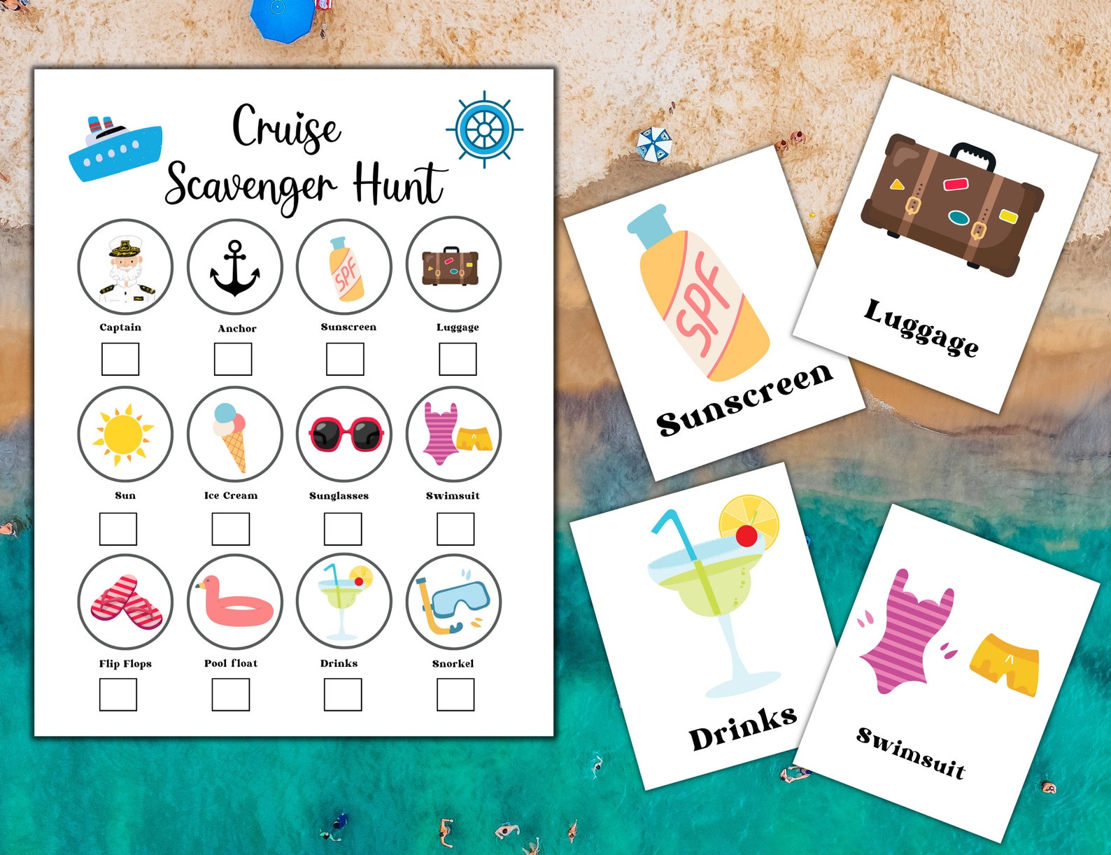 Cruise Scavenger Hunt Printable for Kids, Cruise Essentials, Cruise ...