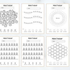Mood Tracker Printable Bundle, Monthly Mood Tracker, Routine Tracking ...