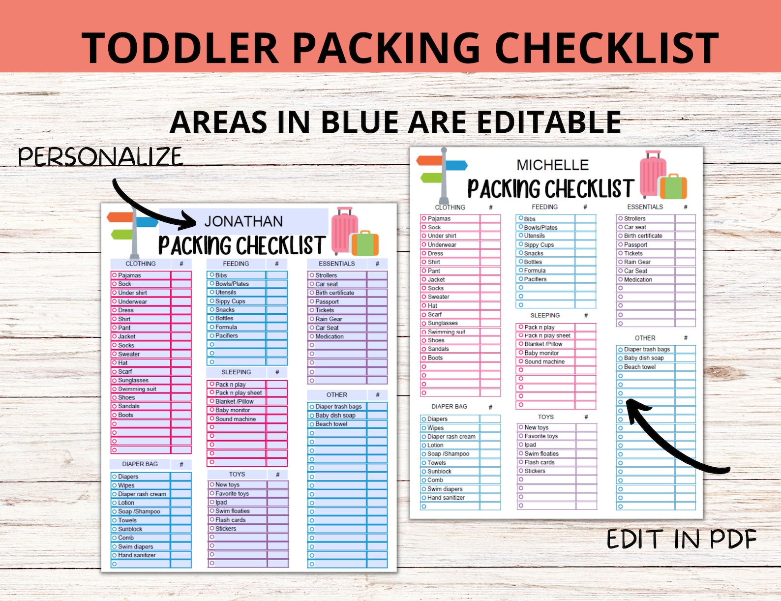 Toddler Packing List, Toddler Travel Checklist , Vacation Travel ...