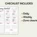 Editable Cleaning Checklist Zone Cleaning Checklist Weekly - Etsy