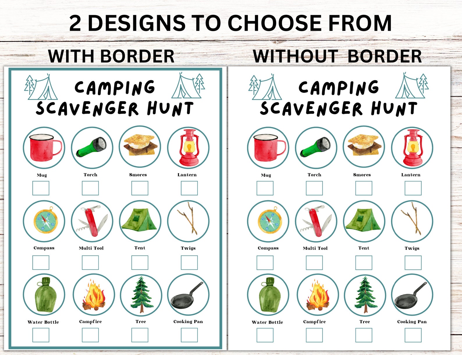 Camping Scavenger Hunt Printable for Kids, Outdoor Scavenger Hunt ...