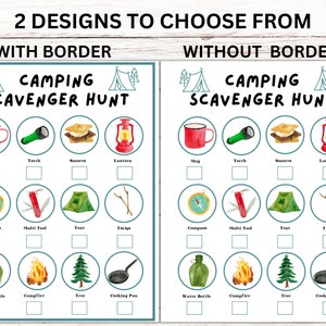 Camping Scavenger Hunt Printable for Kids, Outdoor Scavenger Hunt ...