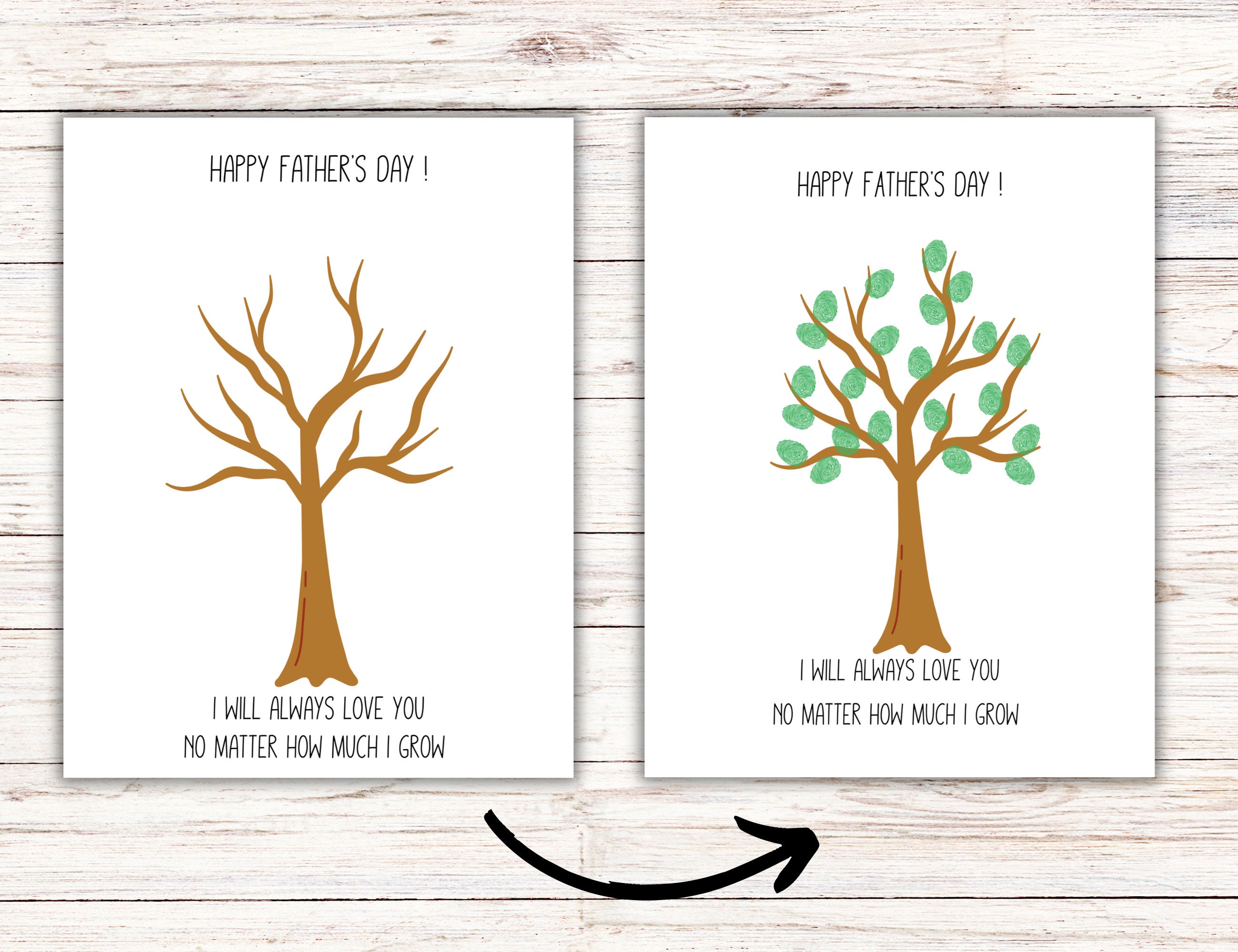 Father's Day Fingerprint Art, Thumbprint Art Template, Fingerprint Tree ...