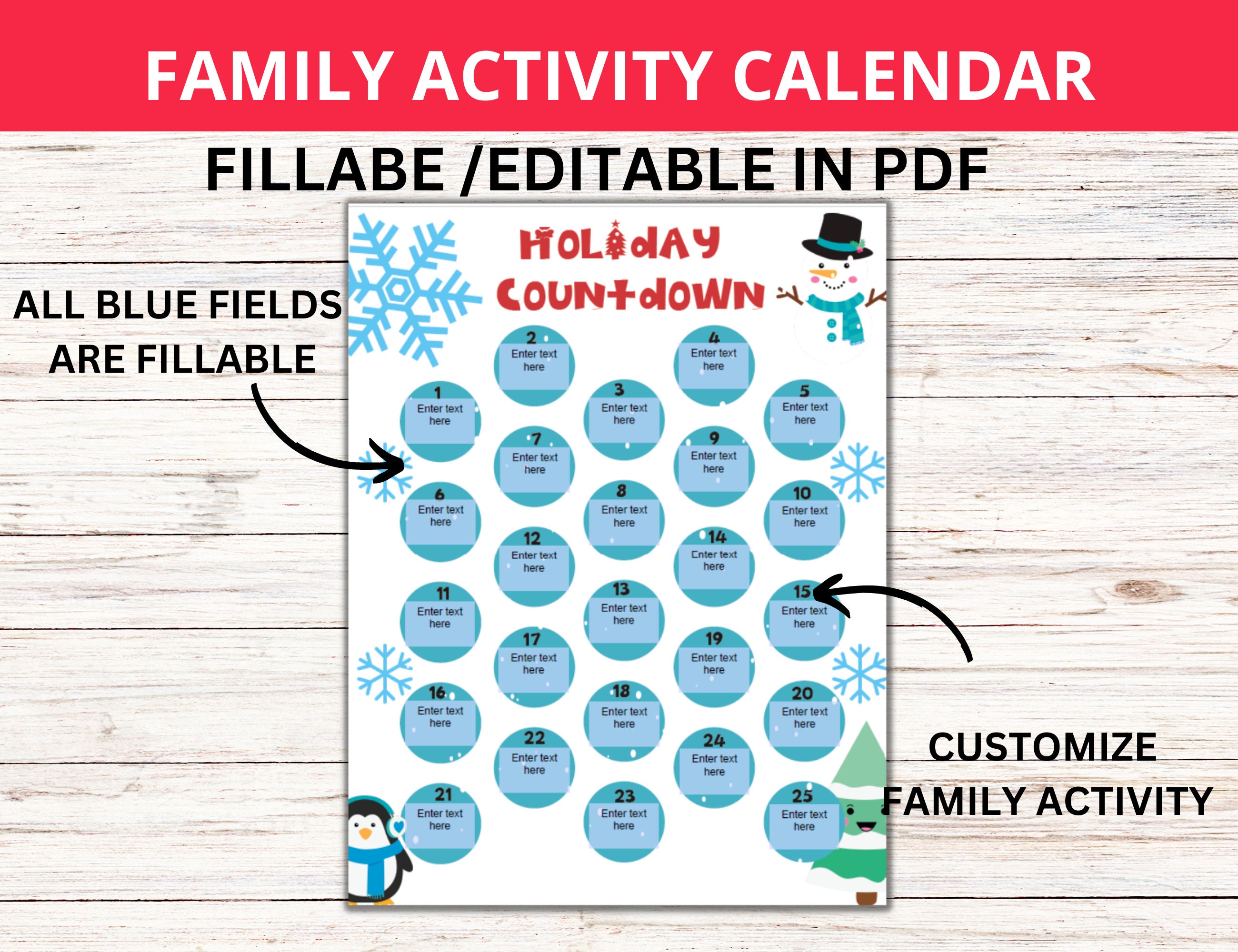 Christmas Countdown Printable, Printable Advent Activities, Advent ...