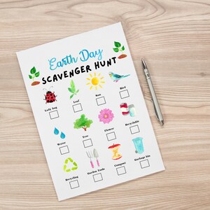 Earth Day Scavenger Hunt for Kids, Earth Day Printable Activities ...