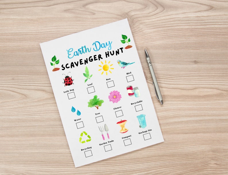 Earth Day Scavenger Hunt for Kids Earth Day Printable - Etsy
