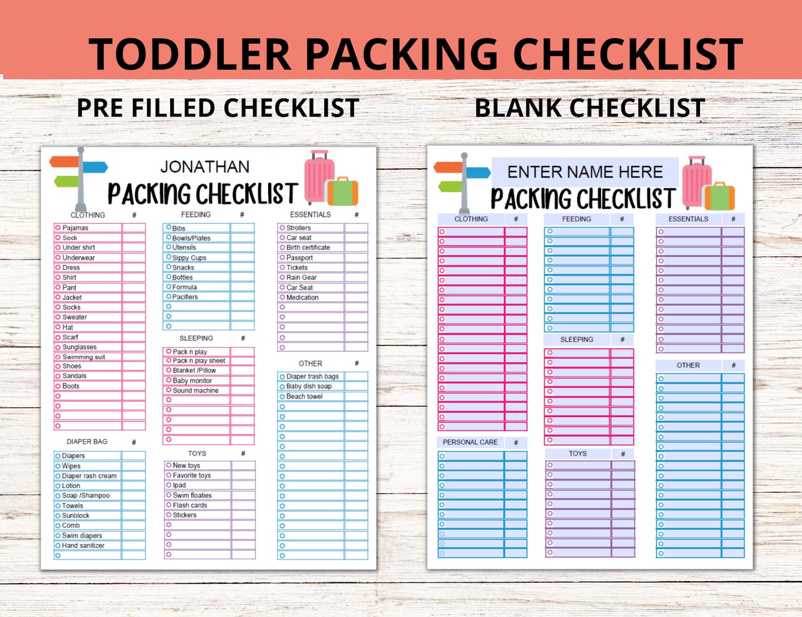 Toddler Packing List, Toddler Travel Checklist , Vacation Travel ...