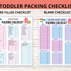 Toddler Packing List, Toddler Travel Checklist , Vacation Travel ...
