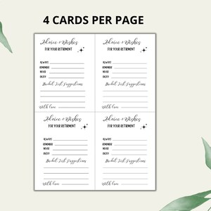 Retirement Advice and Wishes Card Retirement Party Game Idea - Etsy