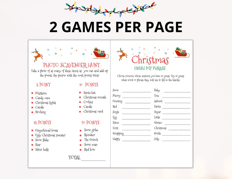 8 Printable Christmas Games Bundle Office Party Games - Etsy Canada