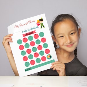 Printable Santa Elf Reward Chart, Behavior Chart for Kids ,reward ...