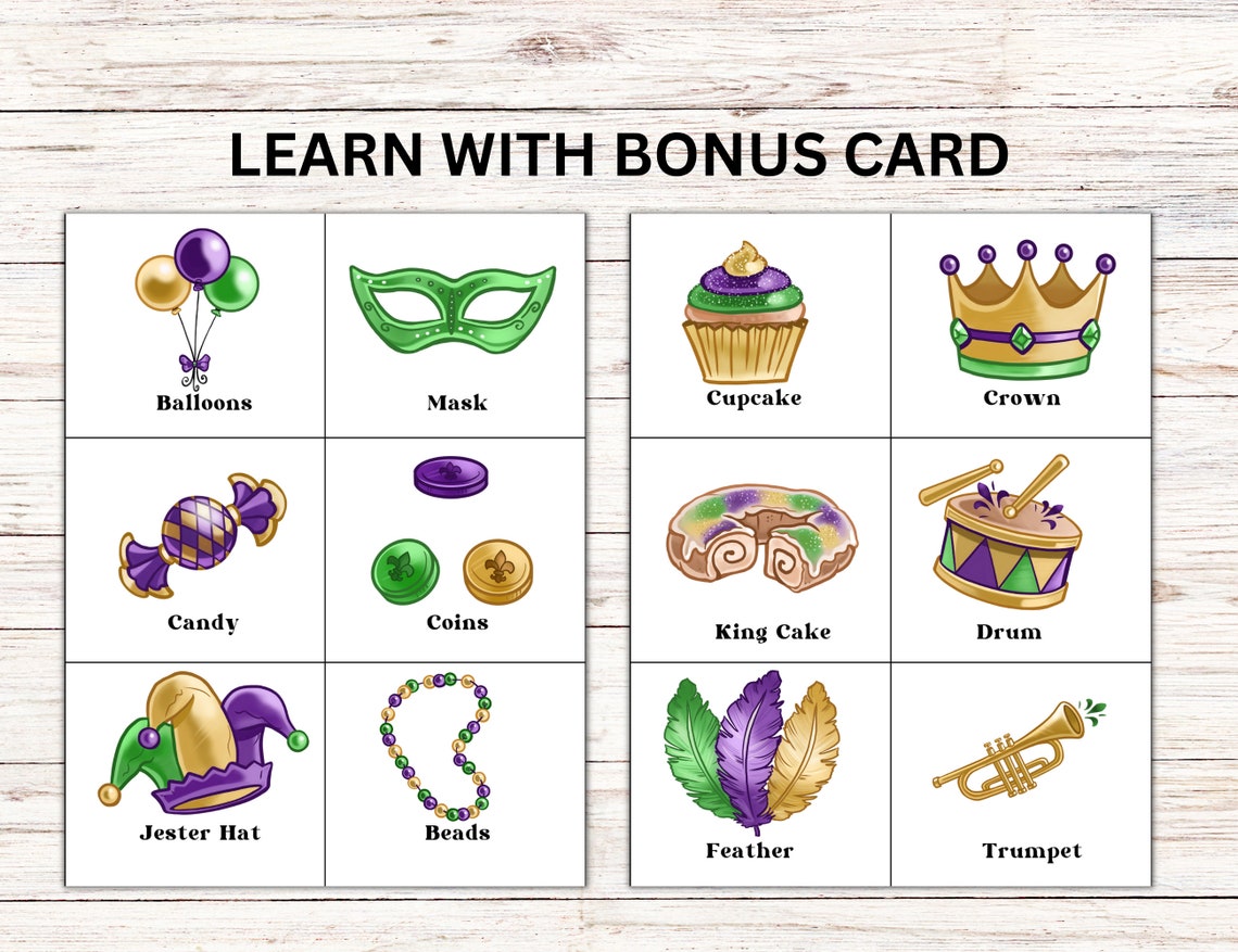 Mardi Gras Scavenger Hunt for Kids, Carnival Tuesday Treasure Hunt ...